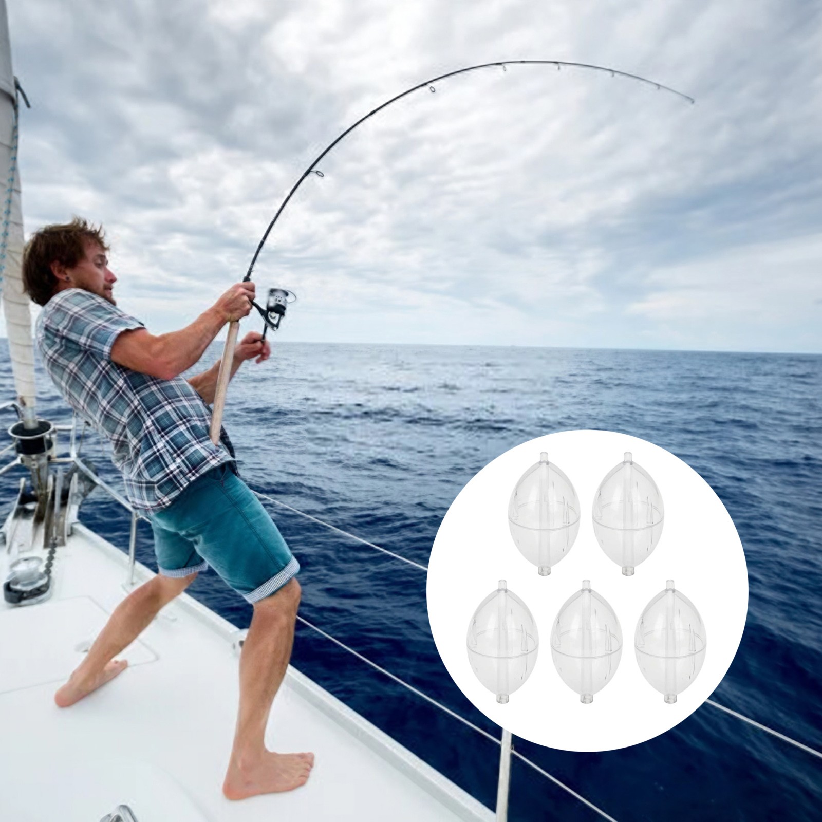 WIFKLSIIPG ABS Oval Shaped Hollow Center Buoyant Fishing Float with ...