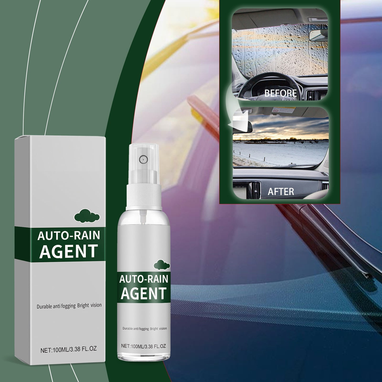 WIFKLSIIPG Auto Windshield Cleaner Streak Formula Quick Easy Spray for ...