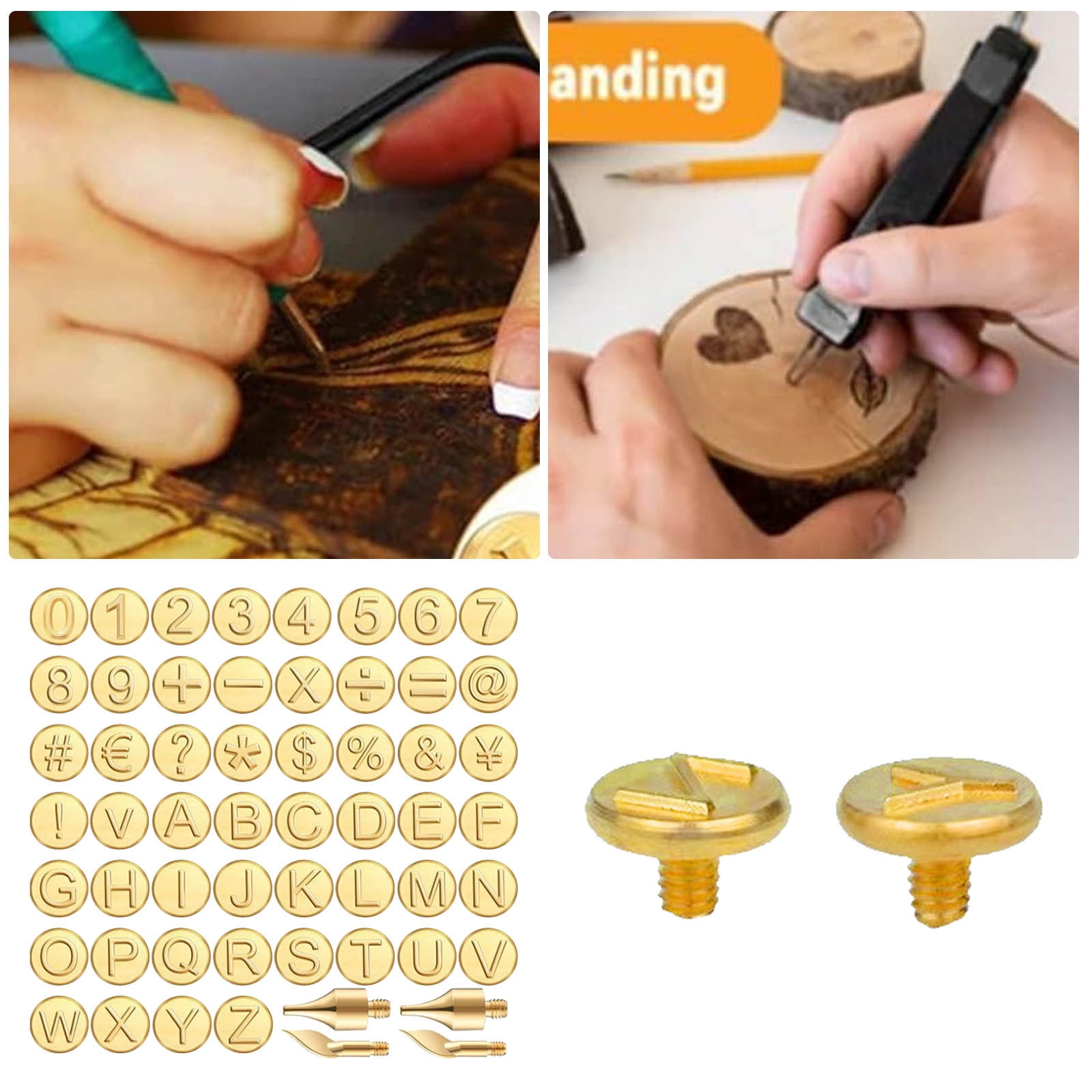 WIFKLSIIPG DIY Wood Leather Set 56 Letter Copper Number Soldering DIY ... WIFKLSIIPG DIY Wood Leather Set 56 Letter Copper Number Soldering DIY ...