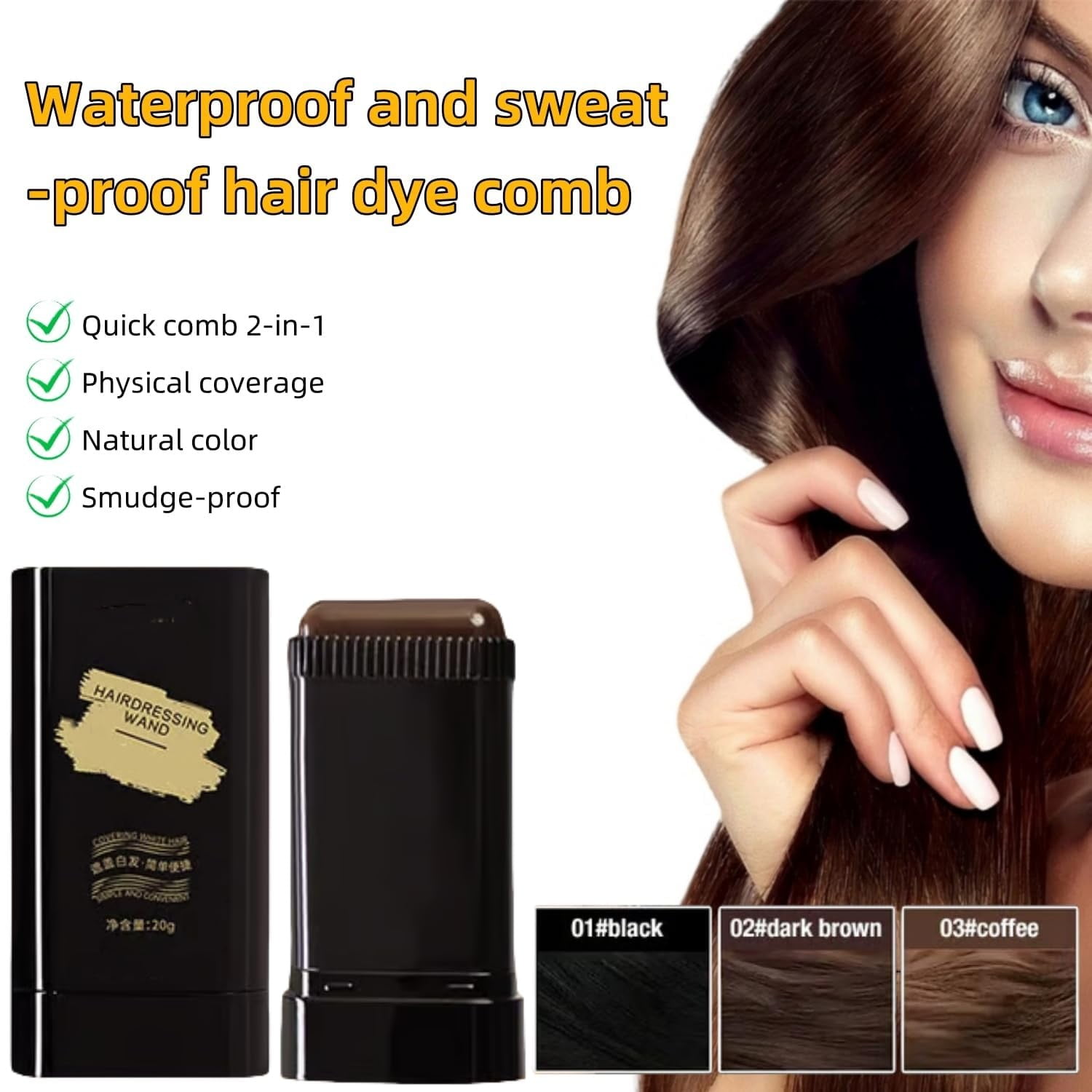 WIFKLSIIPG Hair Comb Dye Pen for Instant Black Hair Color Temporary ...