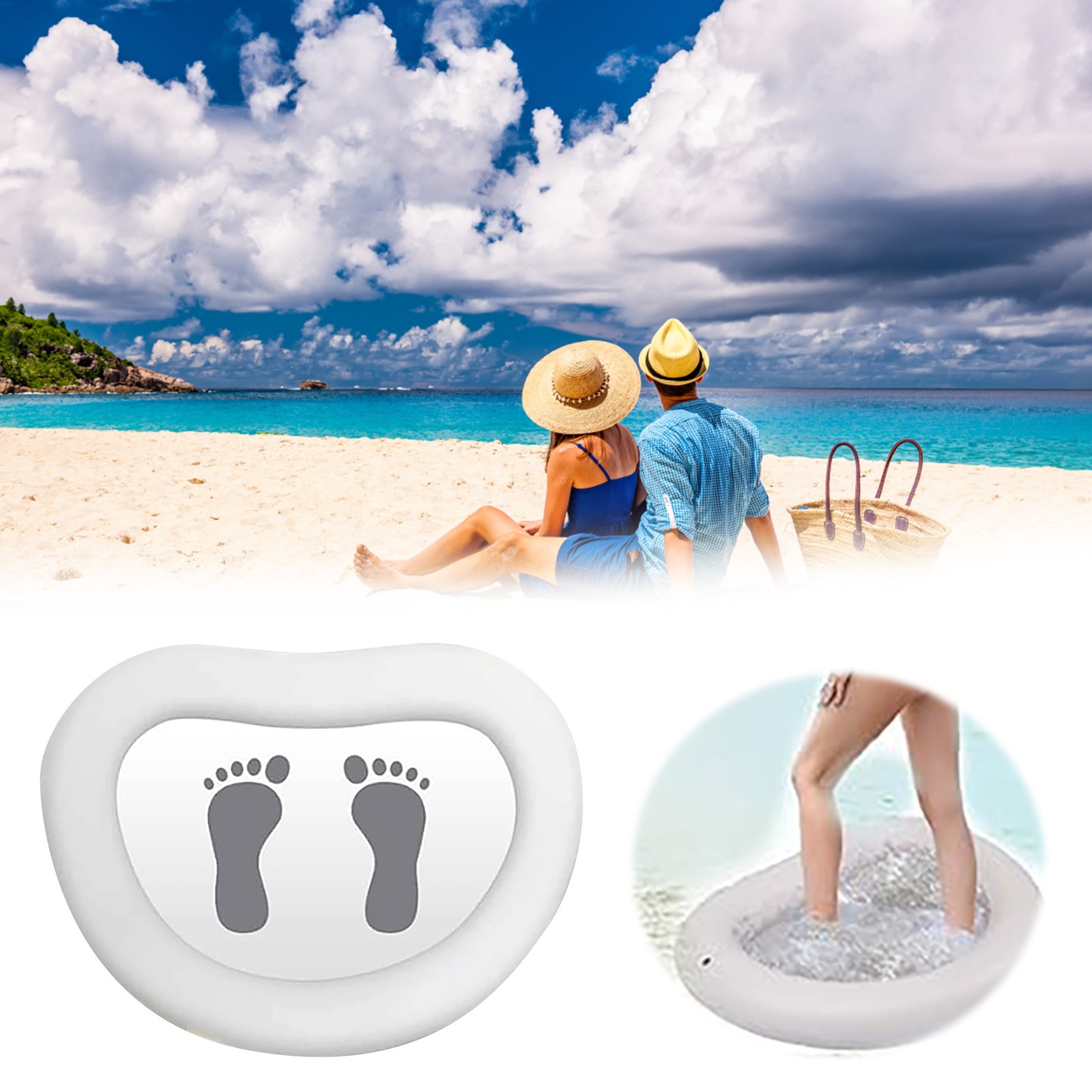 WIFKLSIIPG Inflatable Foot Bathtub Beach Inflatable Foot Bathtub Sand ...