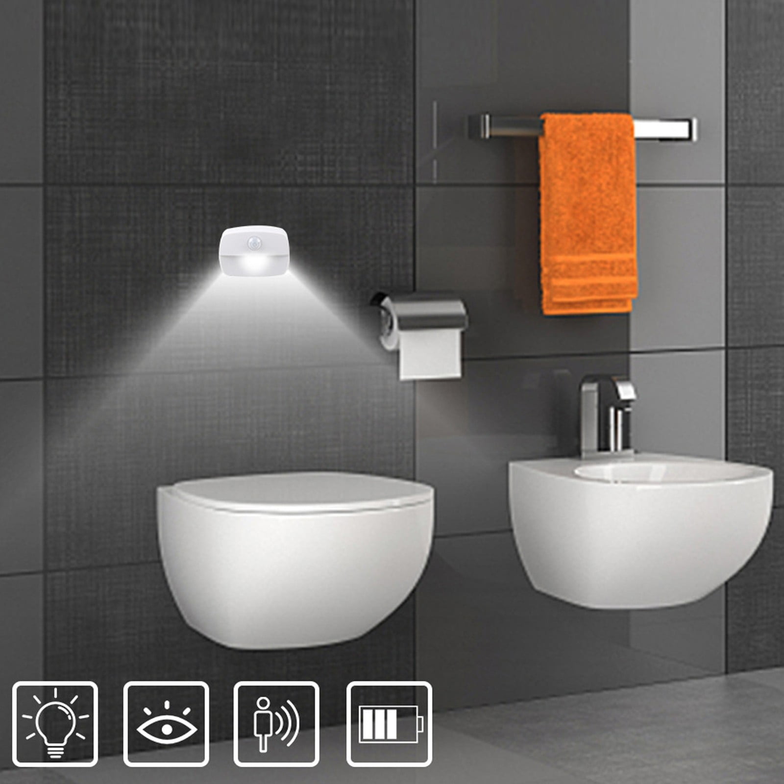 WIFKLSIIPG Intelligent Human Body Sensing Night Light LED Infrared ...