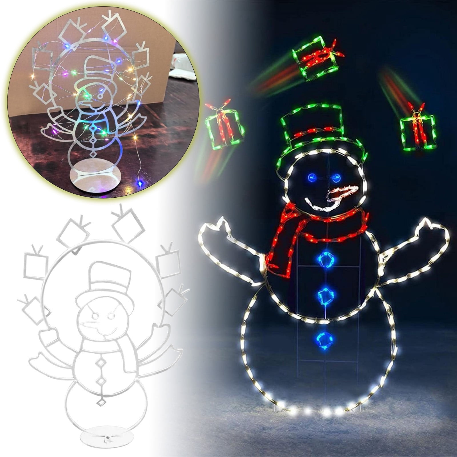 WIFKLSIIPG Interesting Animated Snowball Fight Activity Light String ...