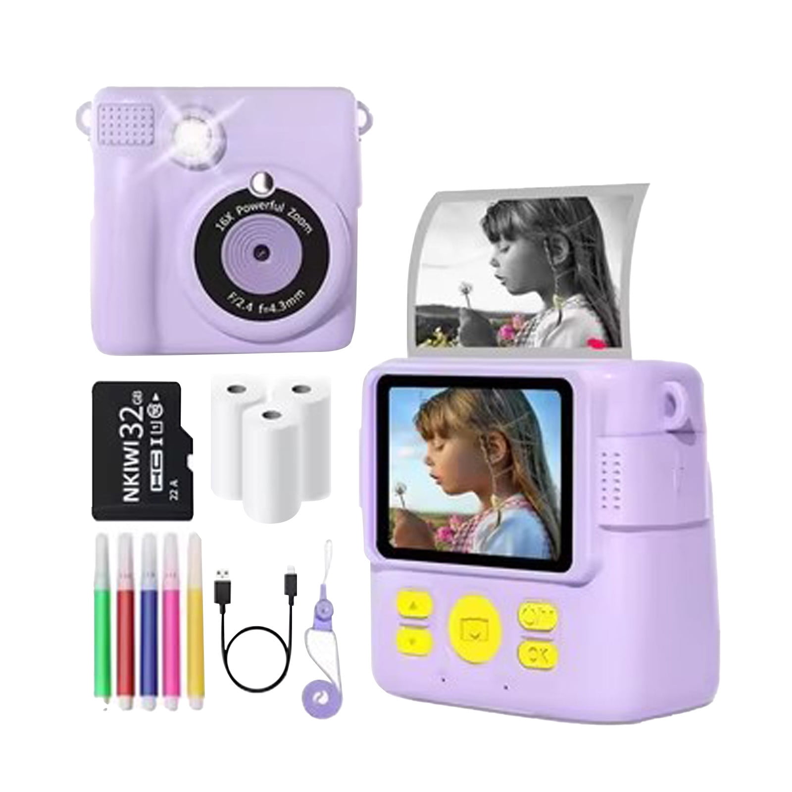 WIFKLSIIPG Kid Friendly Snap and Print Camera: Instant Imaging with 32G ...