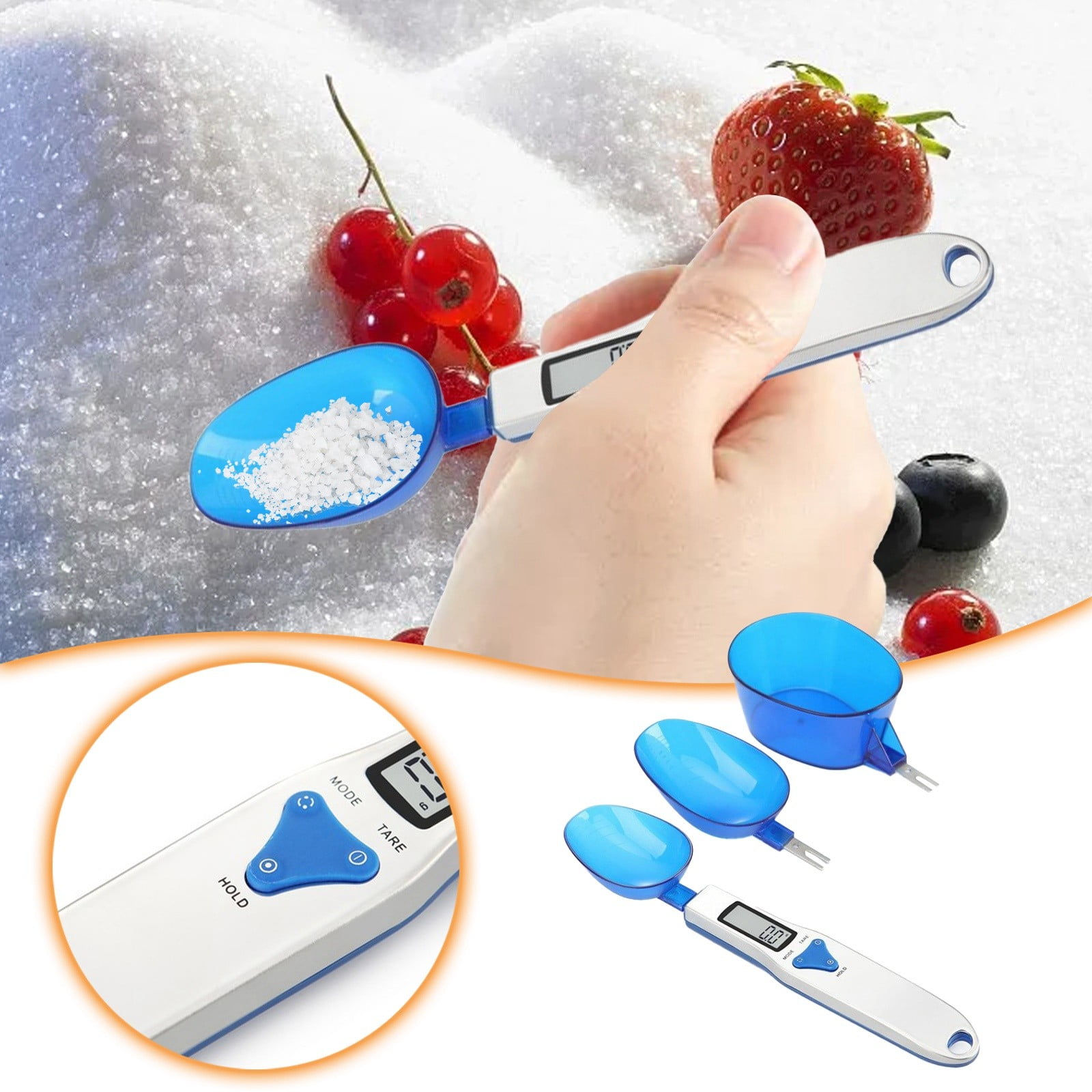 WIFKLSIIPG Kitchen Scale Spoon Gram Measuring Spoon 500g/0.1g Blue Cute ...