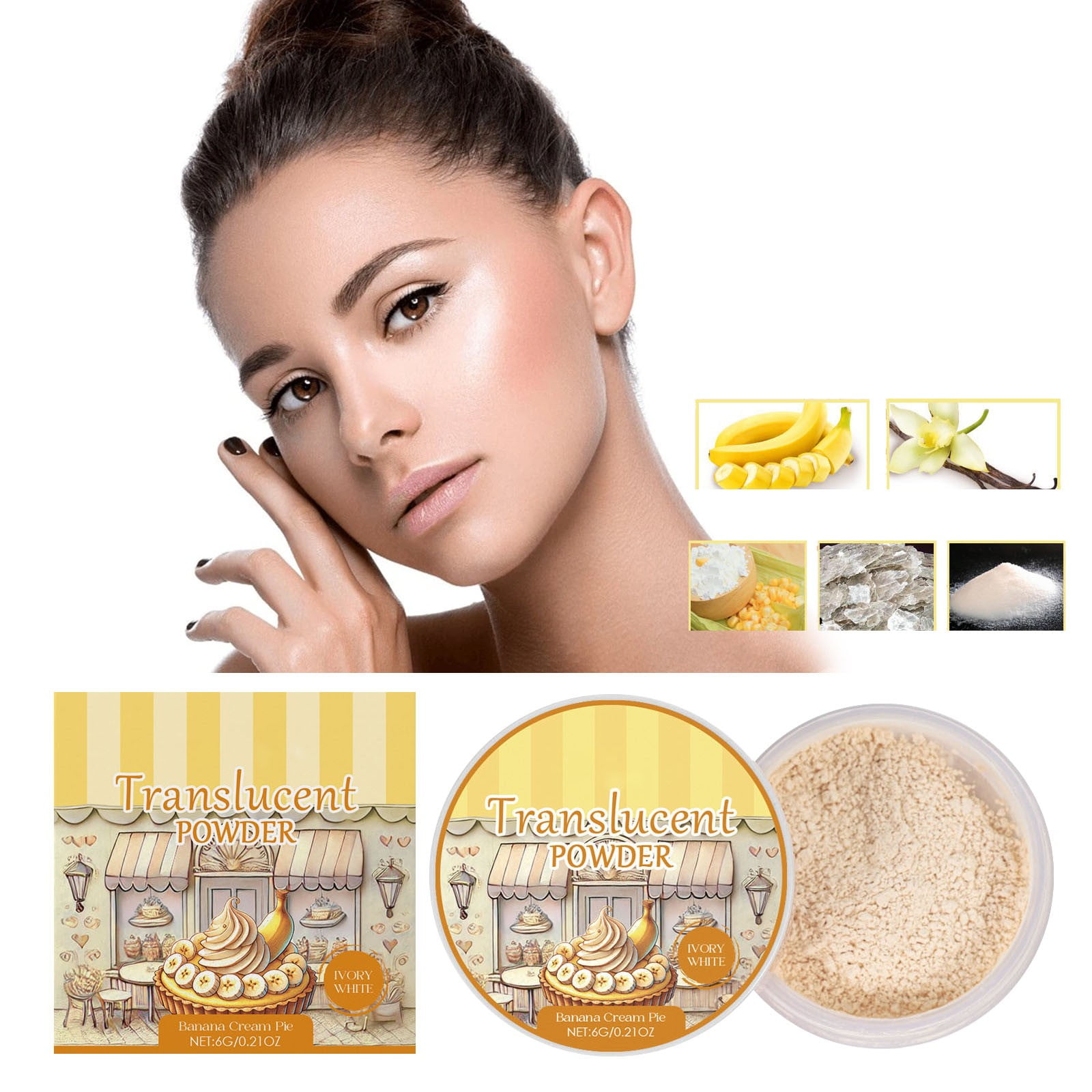 WIFKLSIIPG Loose Powder Series Baked Fragrance Lightweight and Clear ...
