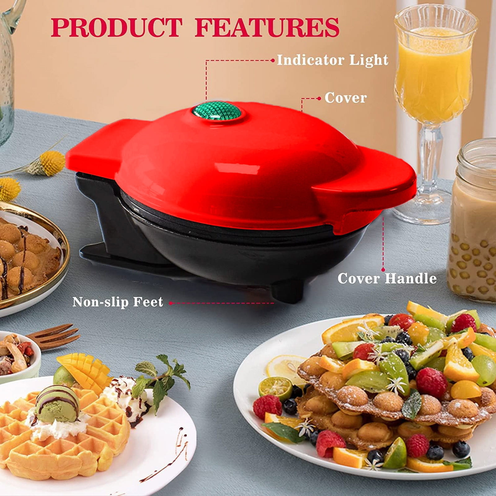 WIFKLSIIPG Mini Cake Maker Portable Mini Cake Maker Quick Breakfast ...