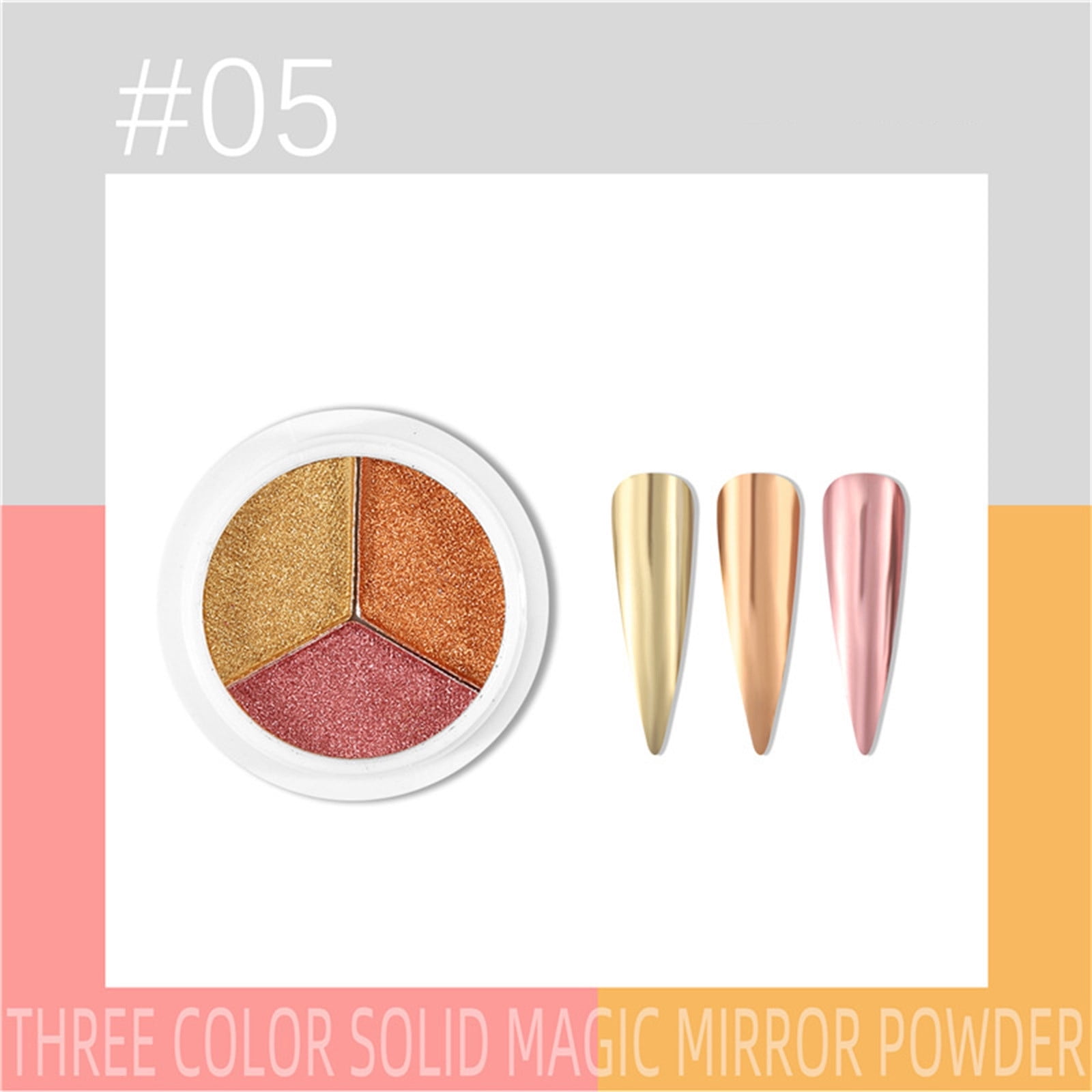 WIFKLSIIPG Mirror Solid Super Bright Titanium Powder Nail Magic Mirror ...