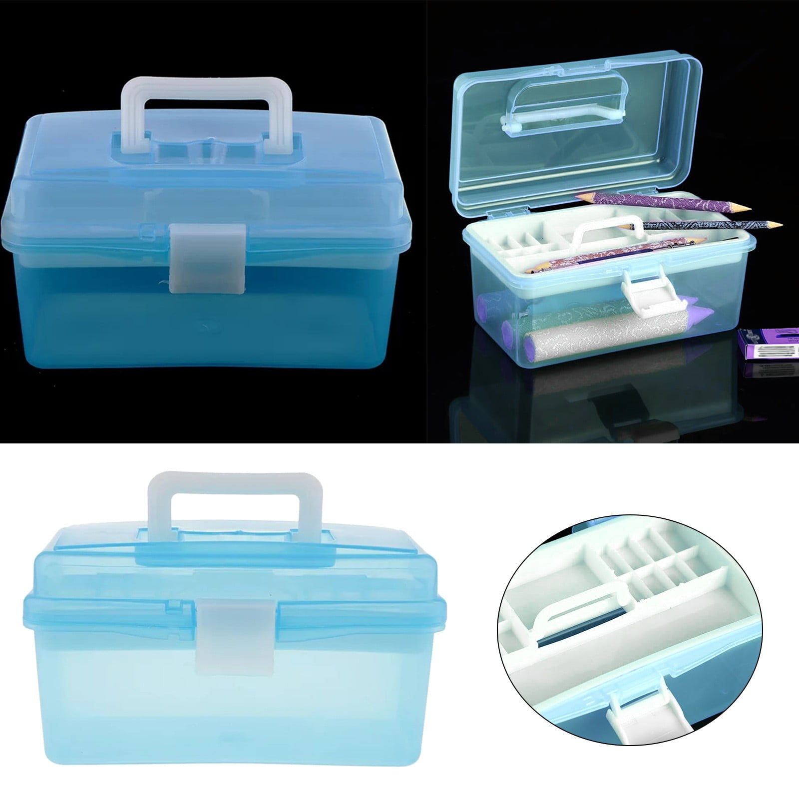 WIFKLSIIPG MultiPurpose HandLED Box with Dividers DIY Hobby Craft ...