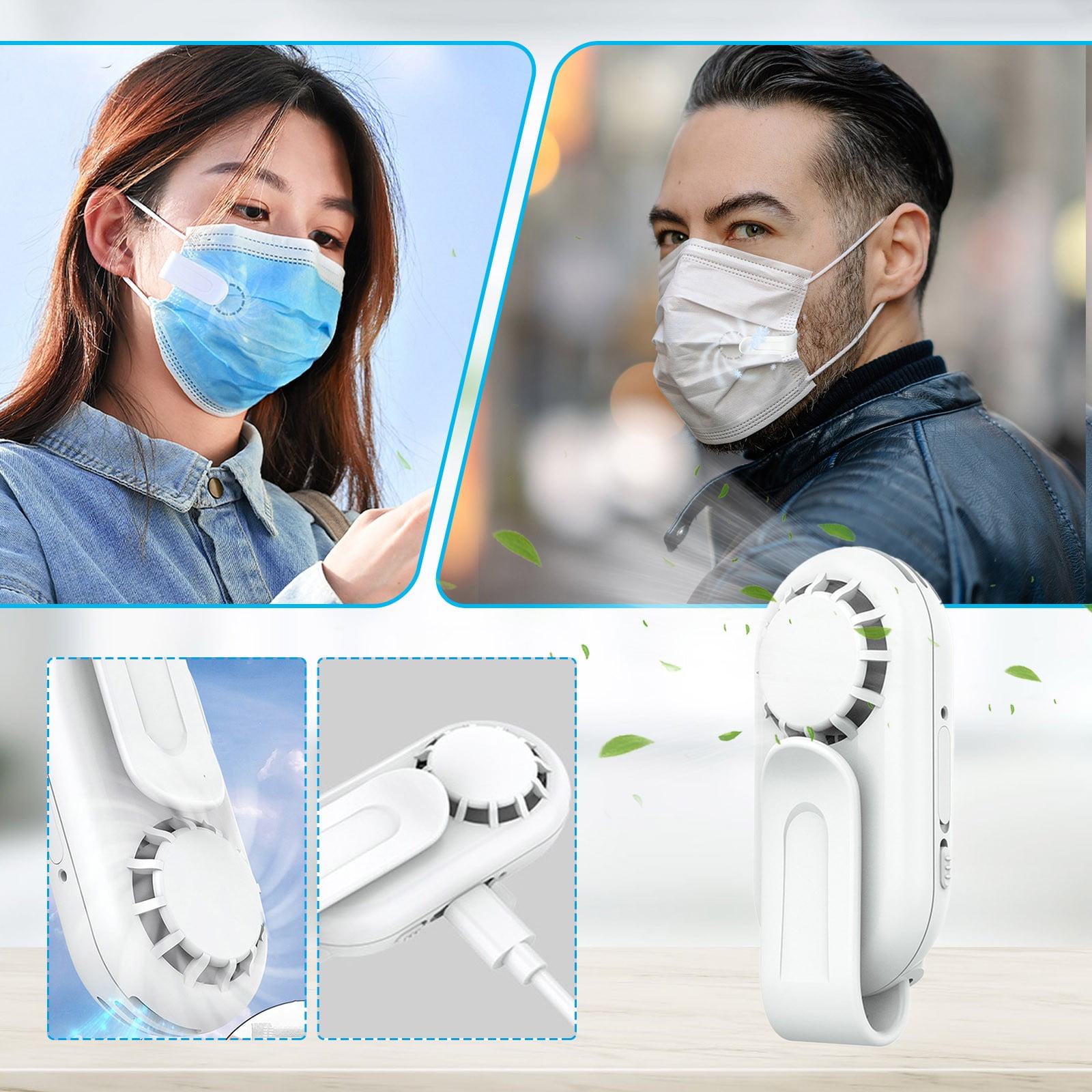 WIFKLSIIPG Portable Mini Mask Fan Portable Reusable Fan for Face Mask ...