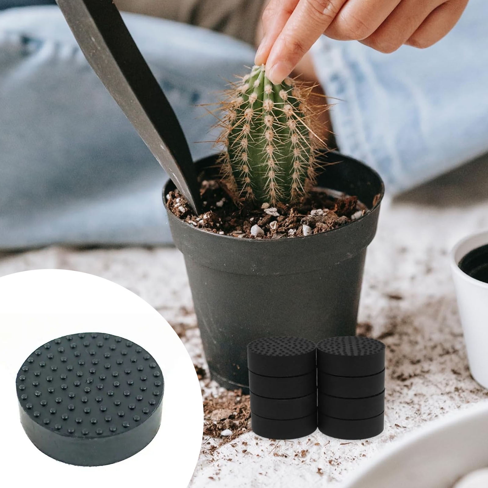 WIFKLSIIPG Pot Feet with Enhanced Non Grip Pots and Flowers Solid ...