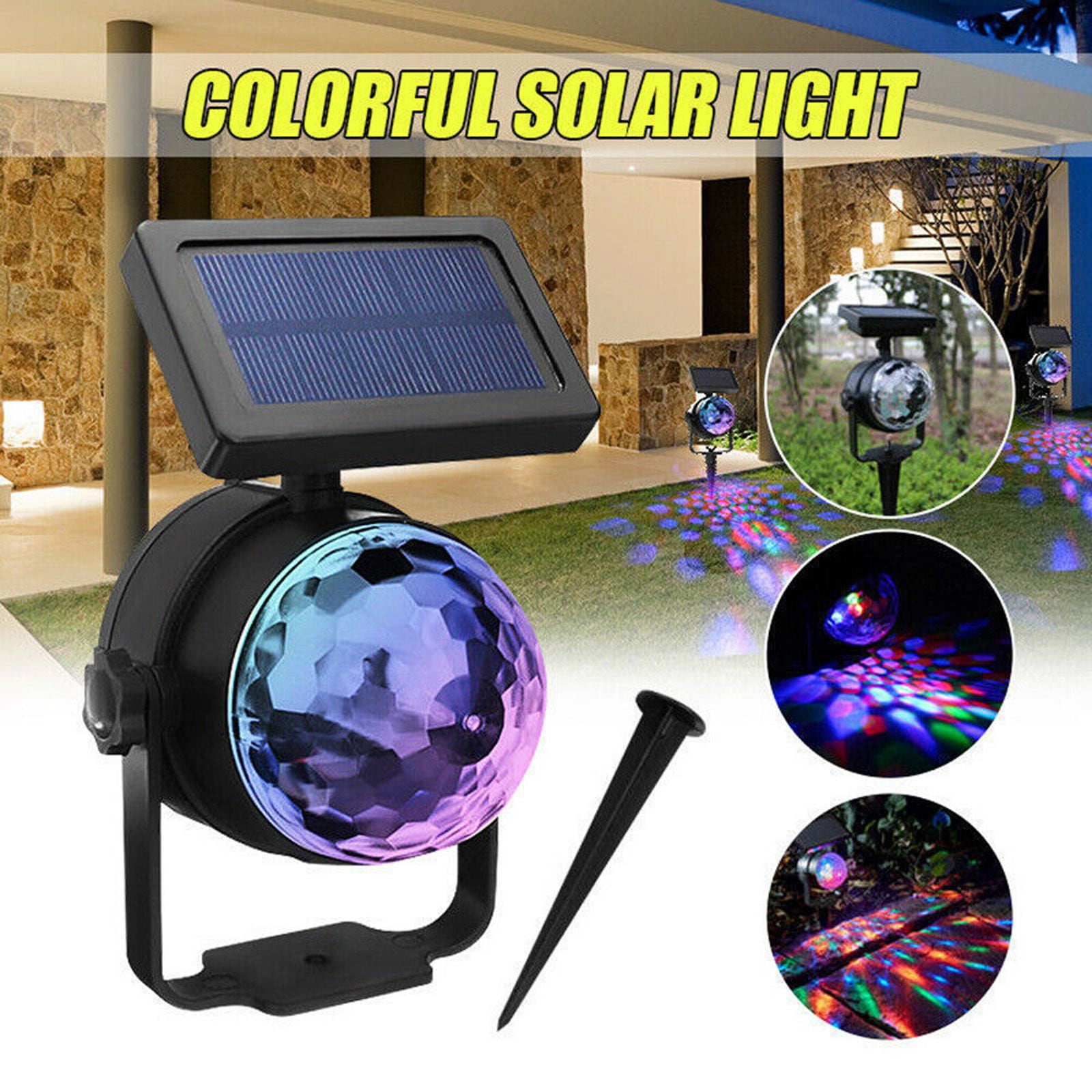WIFKLSIIPG Solar Disco Party RGB Lights Strobe LED DJ Ball Bulb Dance ...
