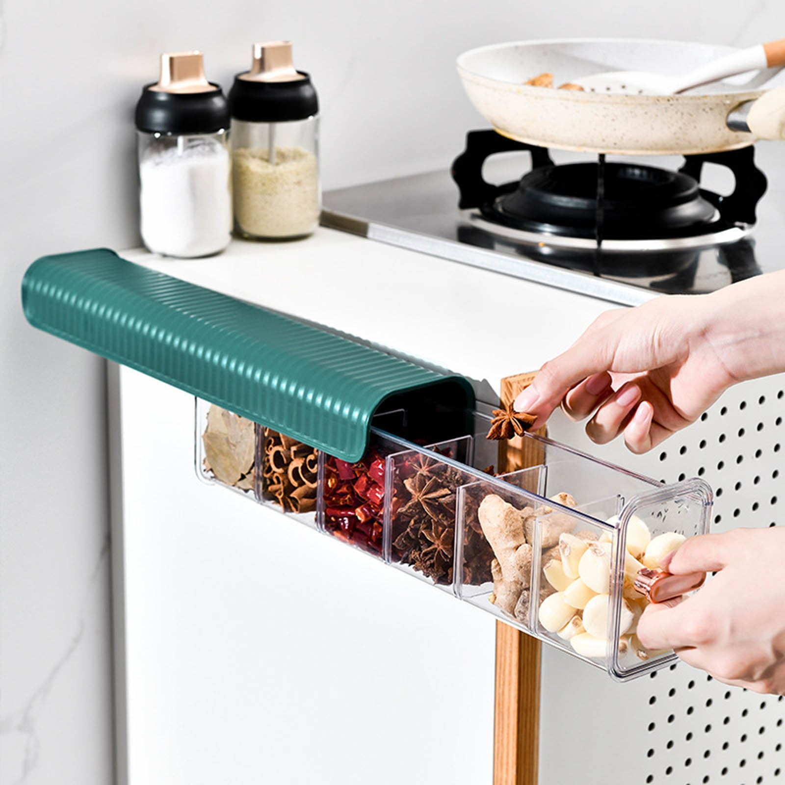 WIFKLSIIPG Space Saving Wall Mounted Condiment Organizer. No Drilling ...