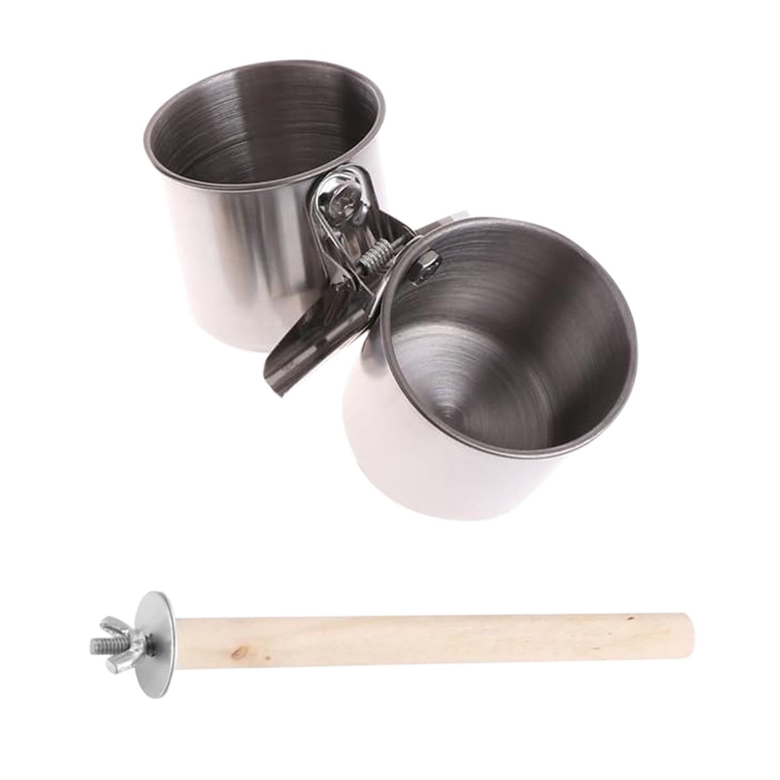 WIFKLSIIPG Stainless Steel Feeder for Parrots Feeder Stand Cup Holder ...