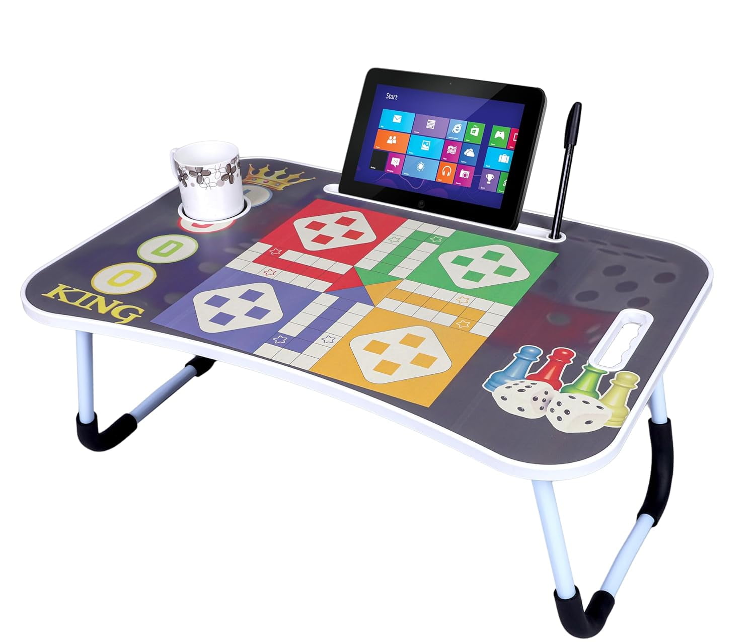 WIFTY Portable Table Engineered Wood 40x60x28 cm Foldable Lightweight ...