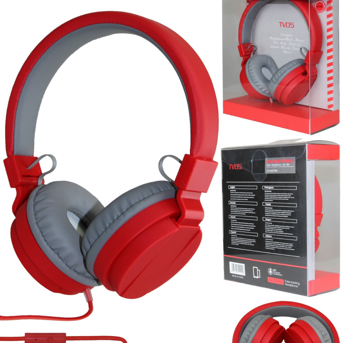 WIGACH Kids Headphones,Wired Over-Ear Earphone Foldable Feather Light ...