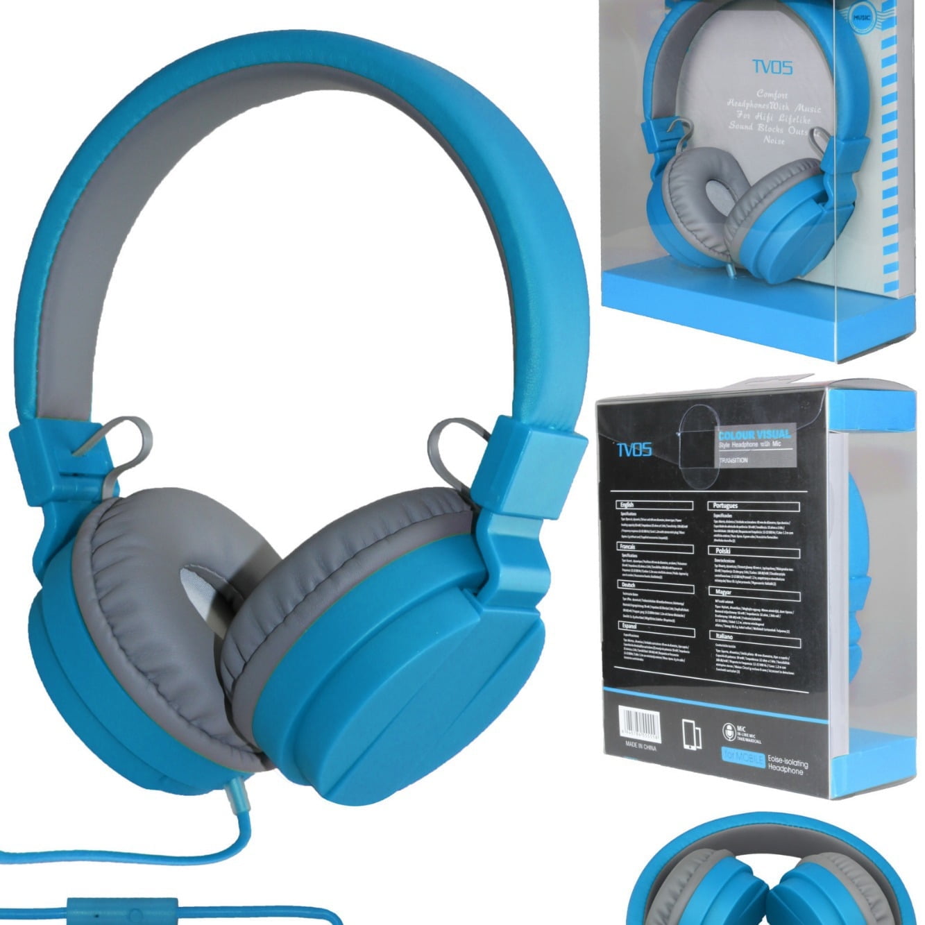 WIGACH Kids Headphones,Wired Over-Ear Earphone Foldable Feather Light ...