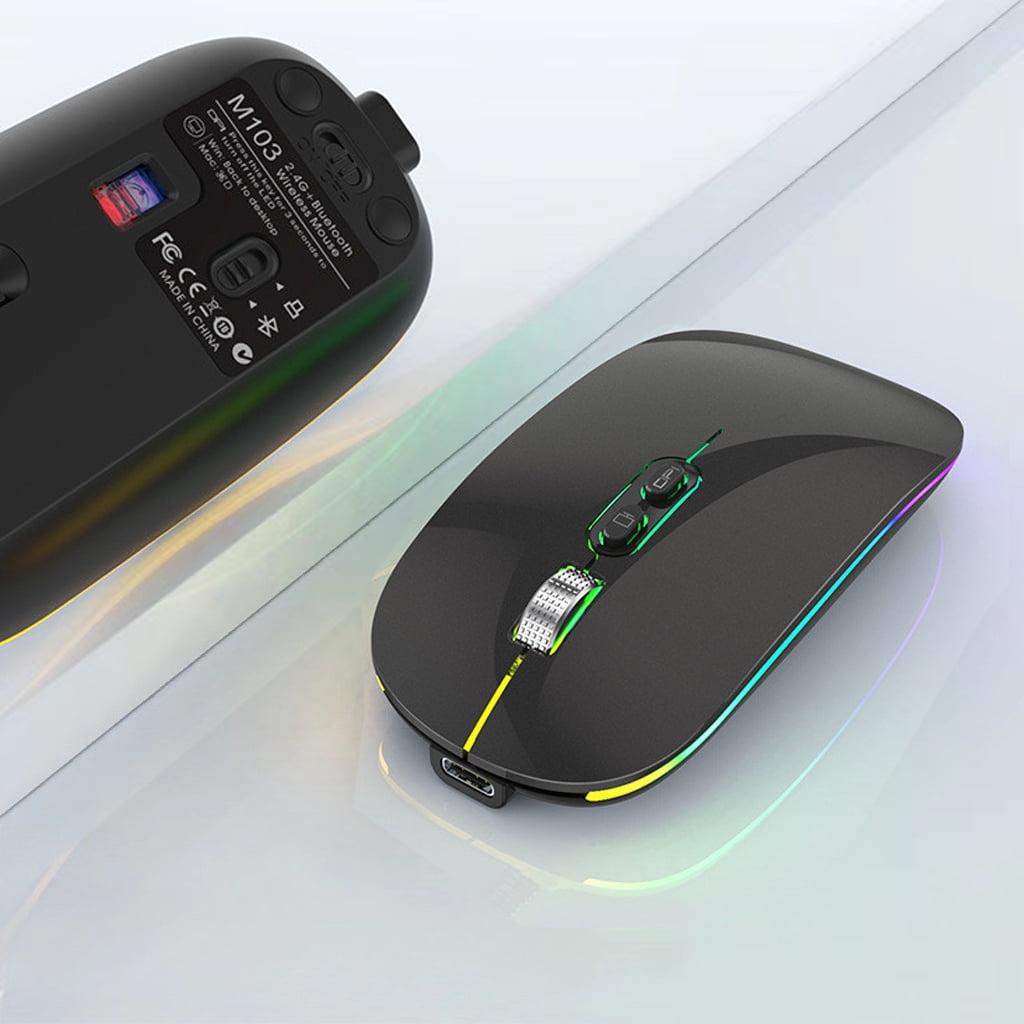 WIGACH LED Wireless Mouse, Slim Rechargeable Mac Mouse, Computer Mice ...