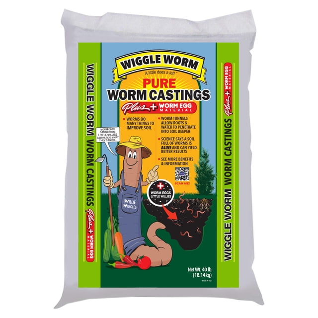 WIGGLE WORM Organic Pure Worm Casting Soil Builder for Gardening ...