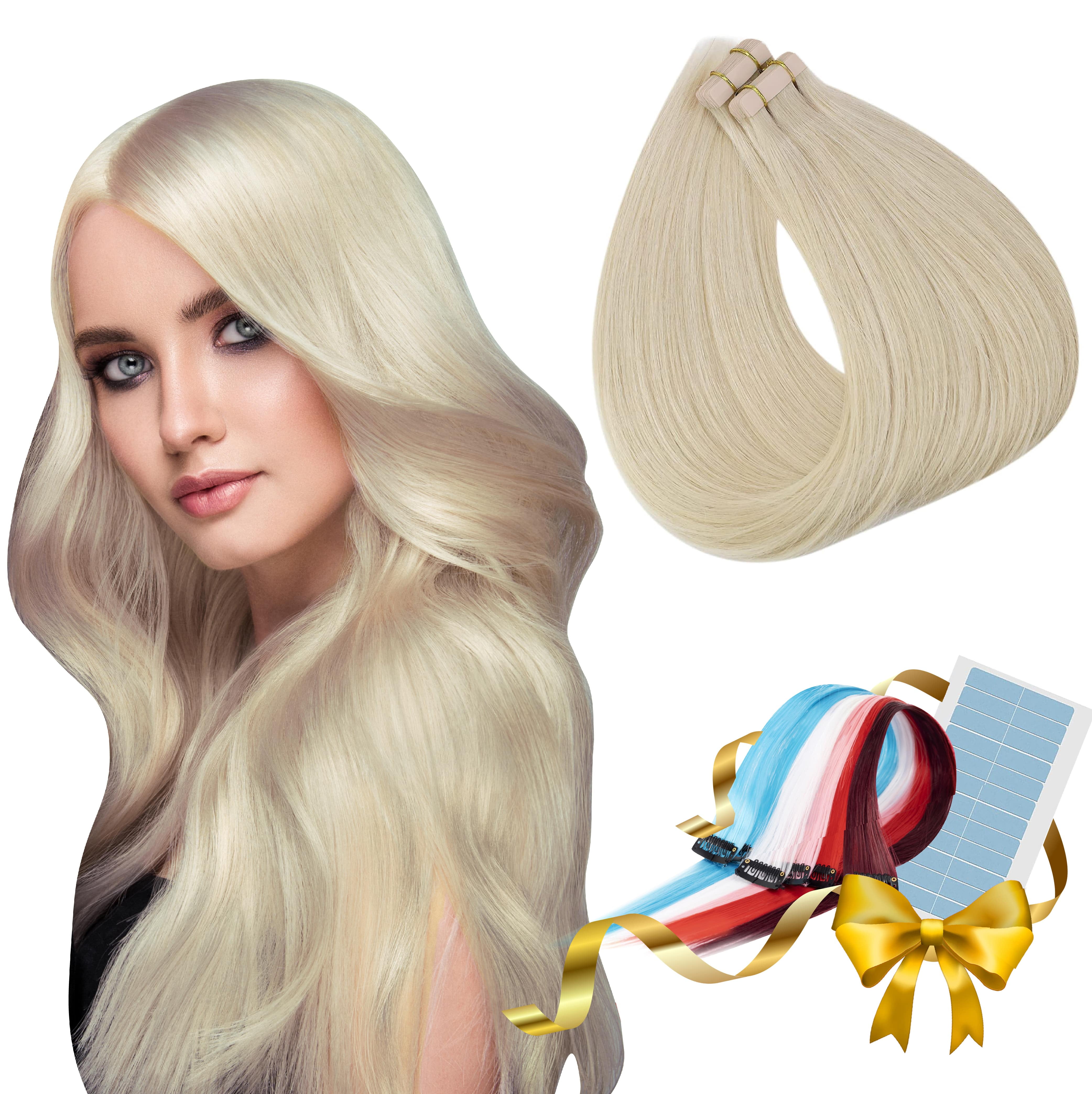 WIGI Tape in Hair Extensions Real Human Hair 50g/Pack 20pcs Straight ...