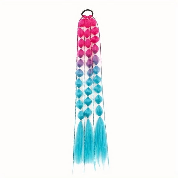 WIGSIN 24" Gradient Colorful Bubble Braid Ponytail Extension for Women ...