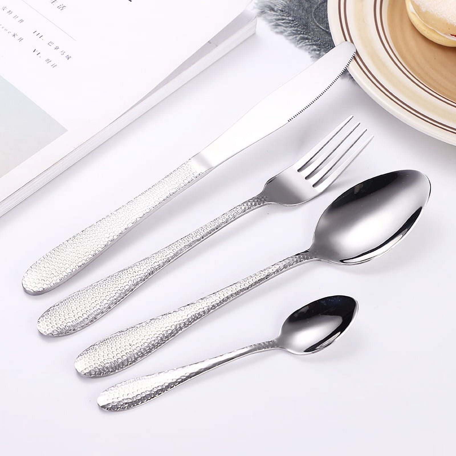 WIHE 4 pcs Cutlery Set Stainless Steel Cutlery with Matte Cutlery Set ...