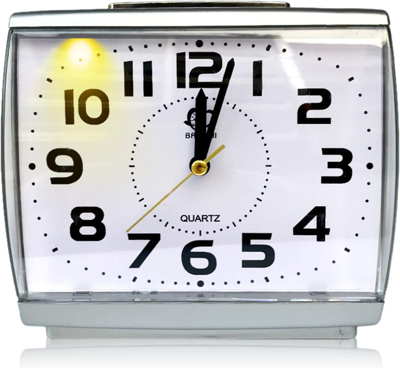 WIHE Analog Alarm Clock, Big Square Alarm Clock, High Quality Silent ...
