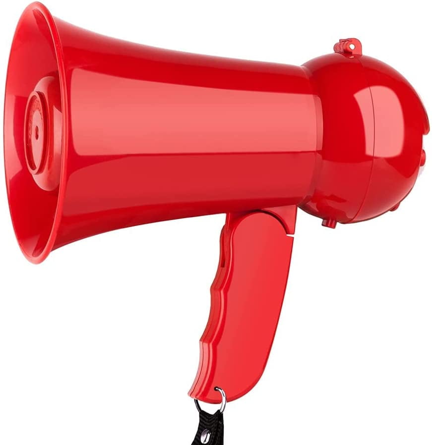 WIHE Mini Portable Megaphone Bullhorn with Siren and Adjustable Volume ...