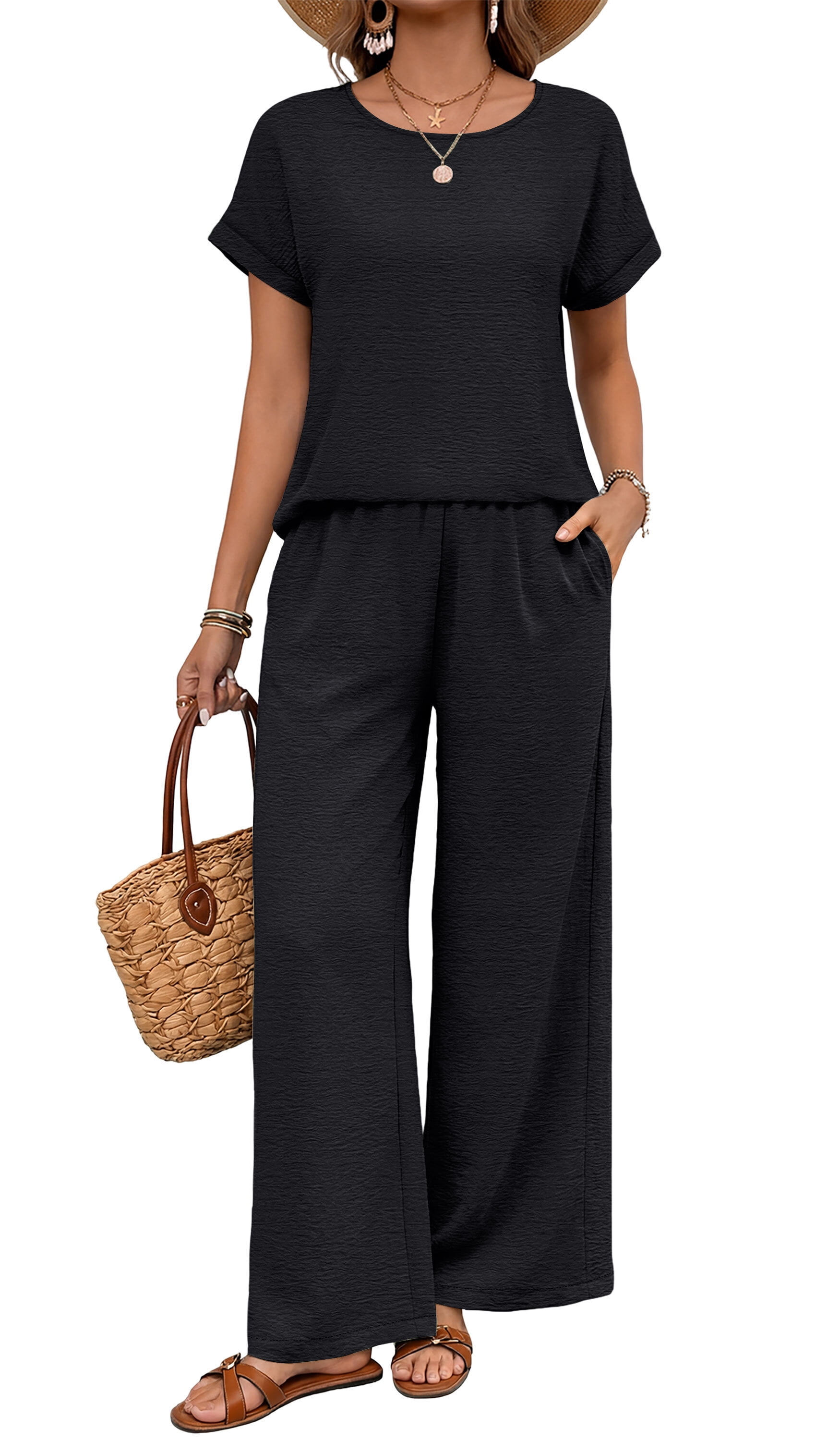 WIHOLL Two Piece Sets for Women Vacation Spring Outfits Summer Casual ...