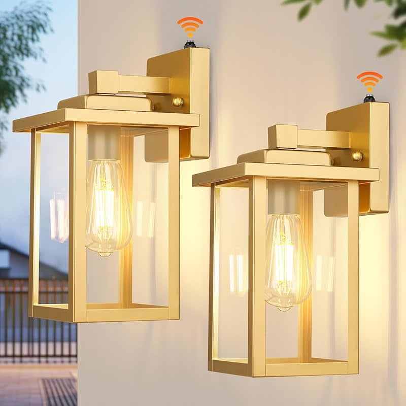 WIHTU Outdoor Porch Lights Fixtures Wall Mount, Dusk to Dawn Outdoor ...