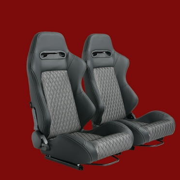 J2 Engineering Universal Bucket Racing Seats, Black/Purple, Pair ...