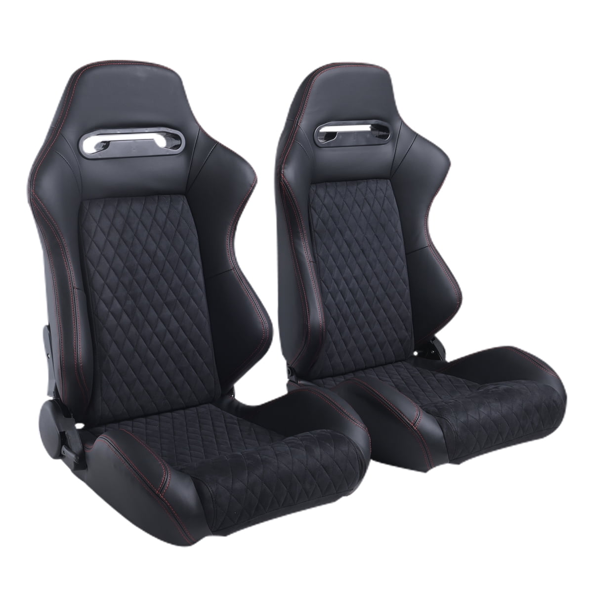 WIILAYOK 2 Pcs Racing Seats,PVC Leather Universal Automotive Racing ...