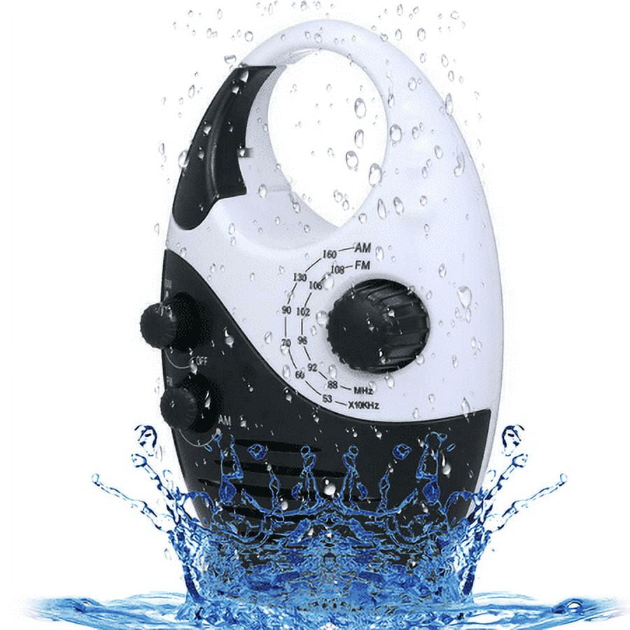WIJYK Waterproof Shower Radio, Adjustable Volume Shower AM FM Button ...