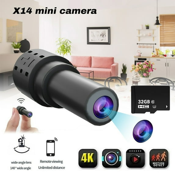 WIKCOVER 1080P HD Mini Camera with 32GB SD Card Motion Detection Night ...
