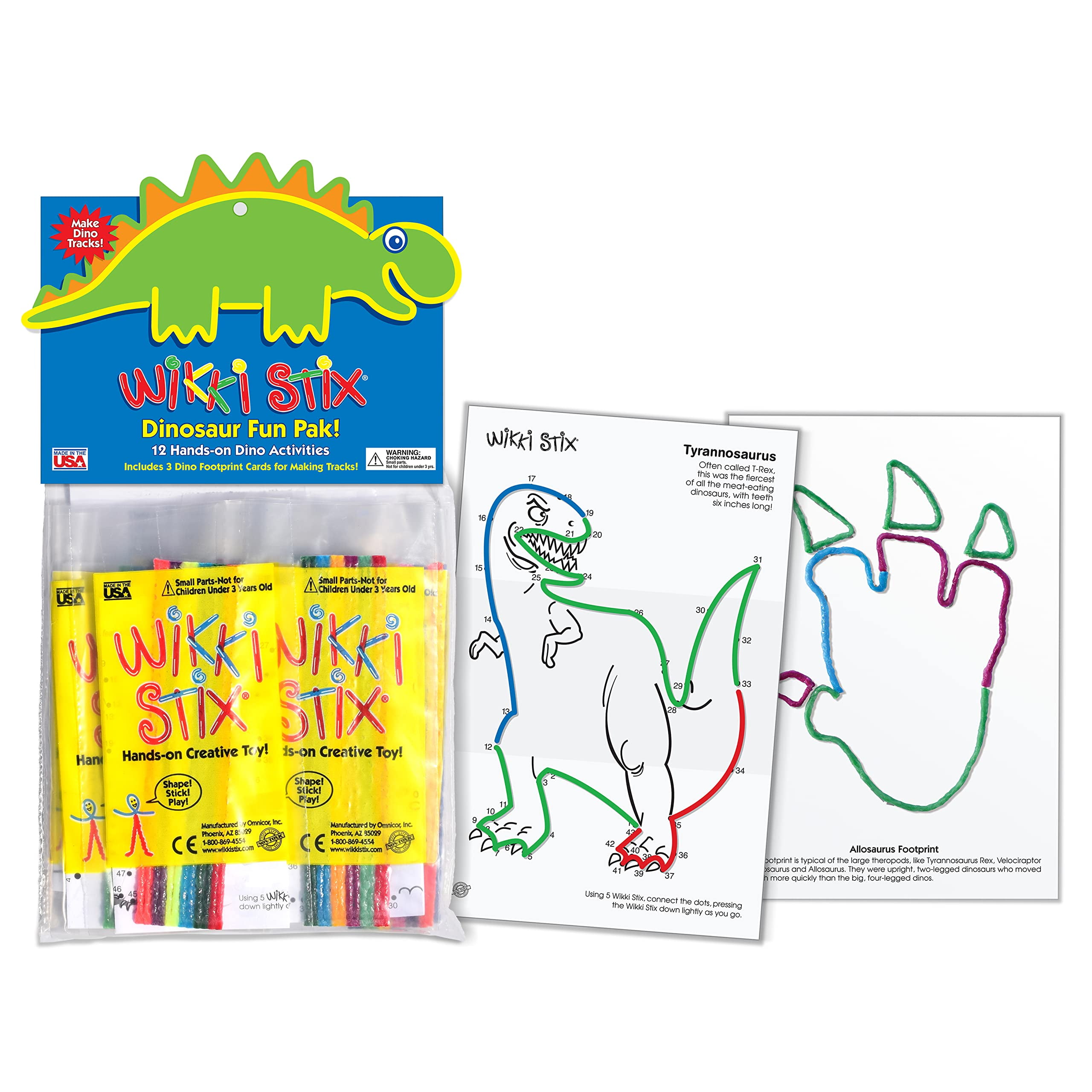 WIKKI STIX Dinosaur Party Favors, 13 Favors for Goodie Bags, Plus ...
