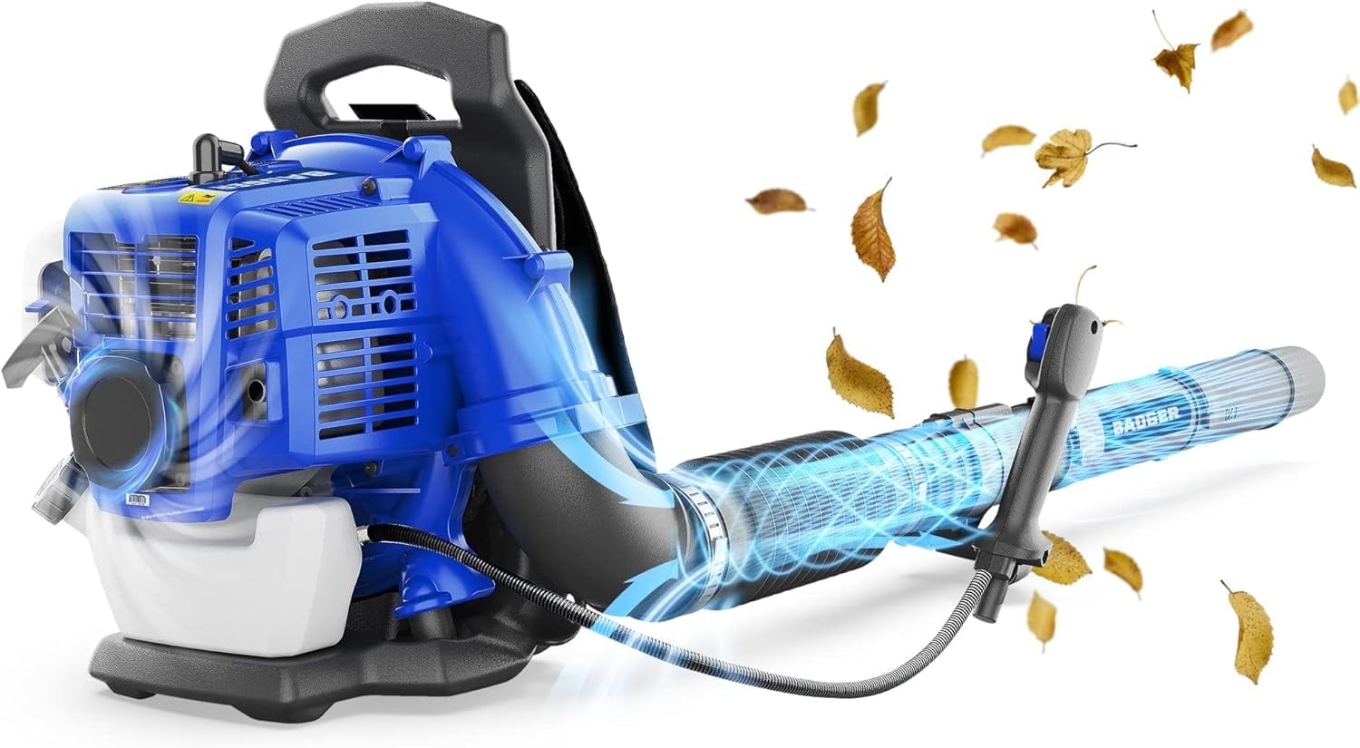 WILD BADGER POWER 43cc Backpack Leaf Blower, 650CFM 152MPH Gas Powered ...