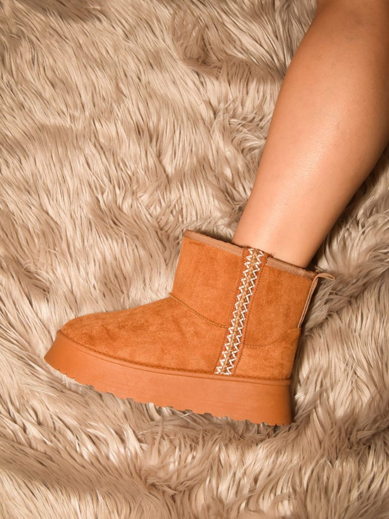 WILD DIVA Round Toe Platform Boots - Walmart.com