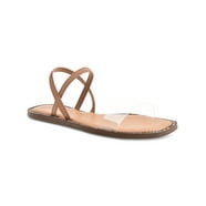 WILD PAIR Womens White Cushioned Toe Loop Strappy Stretch Lenore Square ...