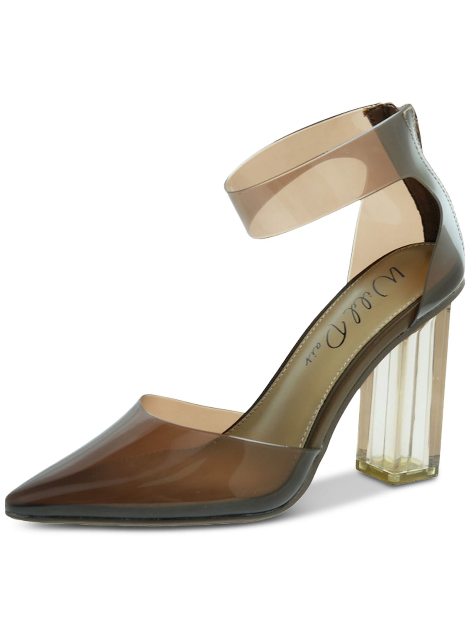 WILD PAIR Womens Mocha Brown Translucent Ankle Strap Padded Dellie ...