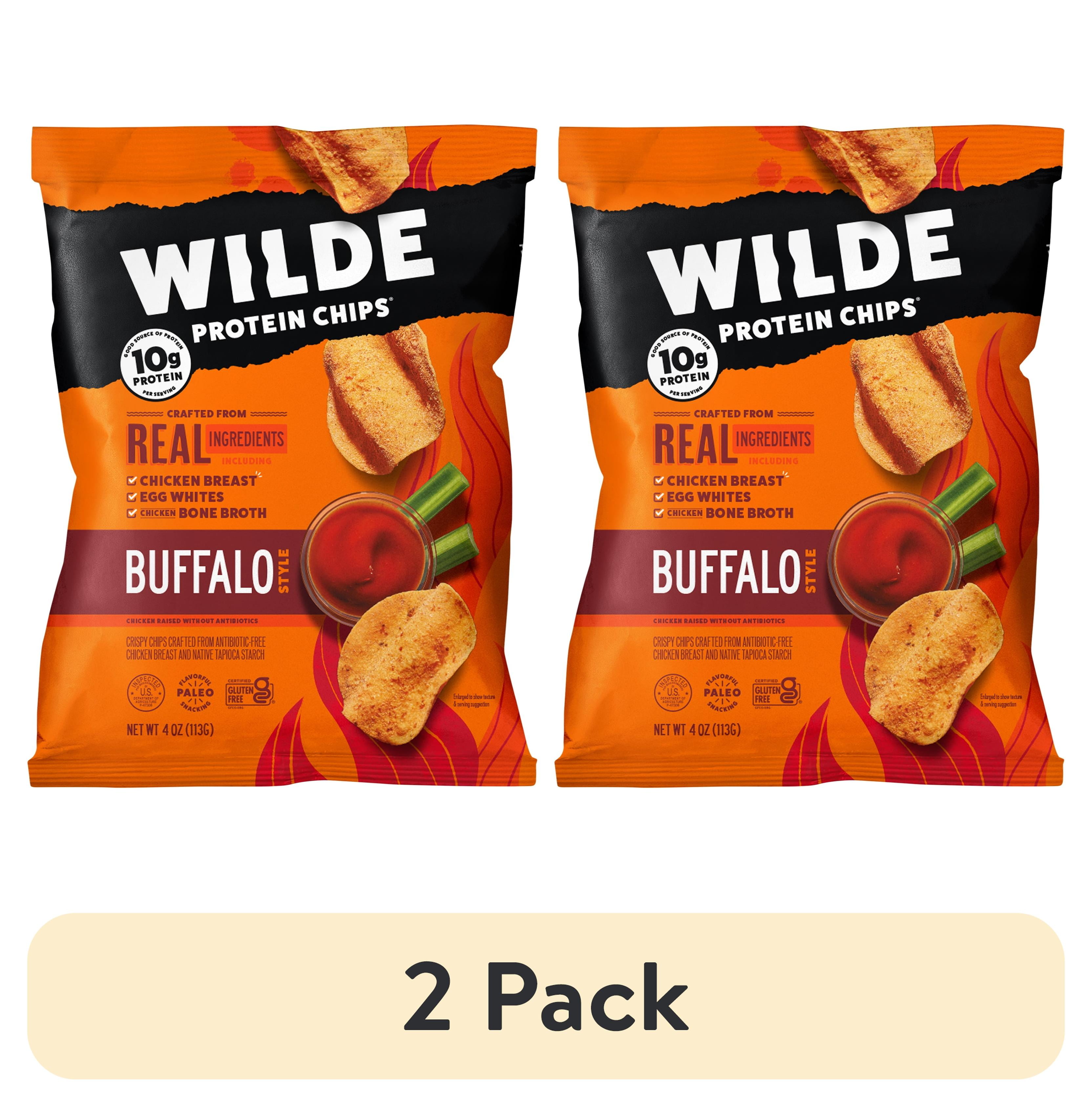 (2 pack) WILDE Protein Chips Buffalo 4.0oz, Plastic Bag - Walmart.com