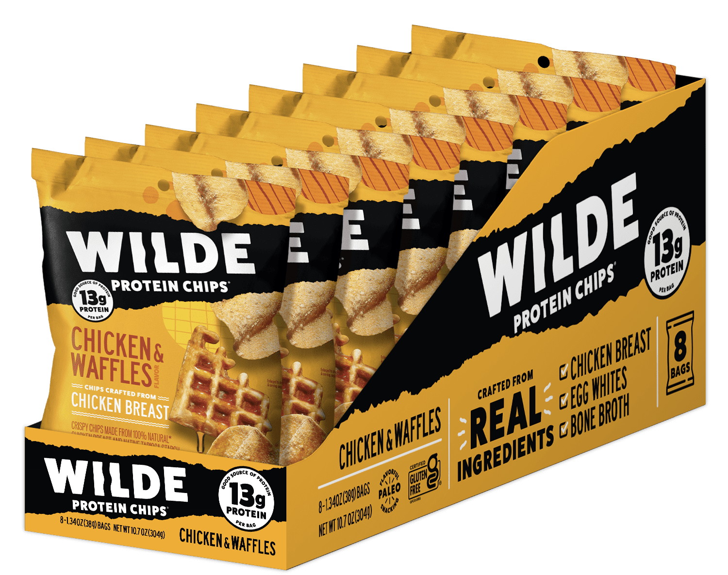 WILDE High-Protein Chicken & Waffles Chips, 1.34oz, Pack of 8 - Walmart.com