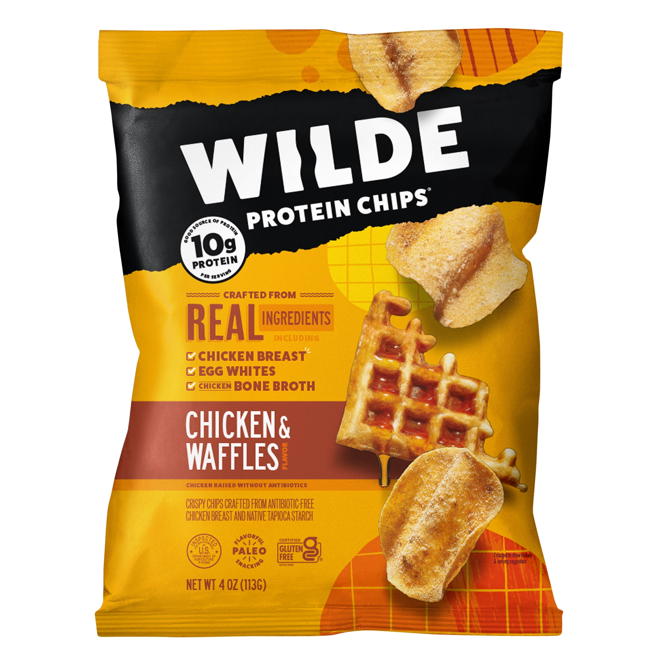 WILDE High Protein Chips, Chicken & Waffles Flavor, 4.0oz - Thin ...