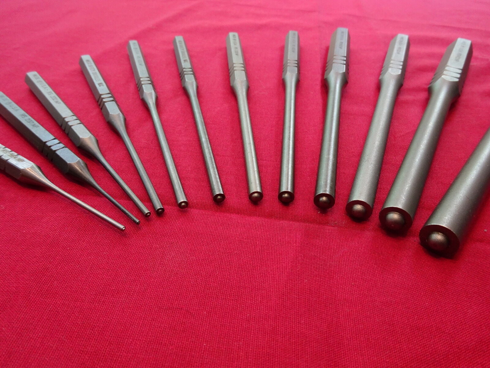 WILDE TOOL RS-912 USA MADE MACHINIST 12pc ROLL PIN SPRING PUNCH SET ...