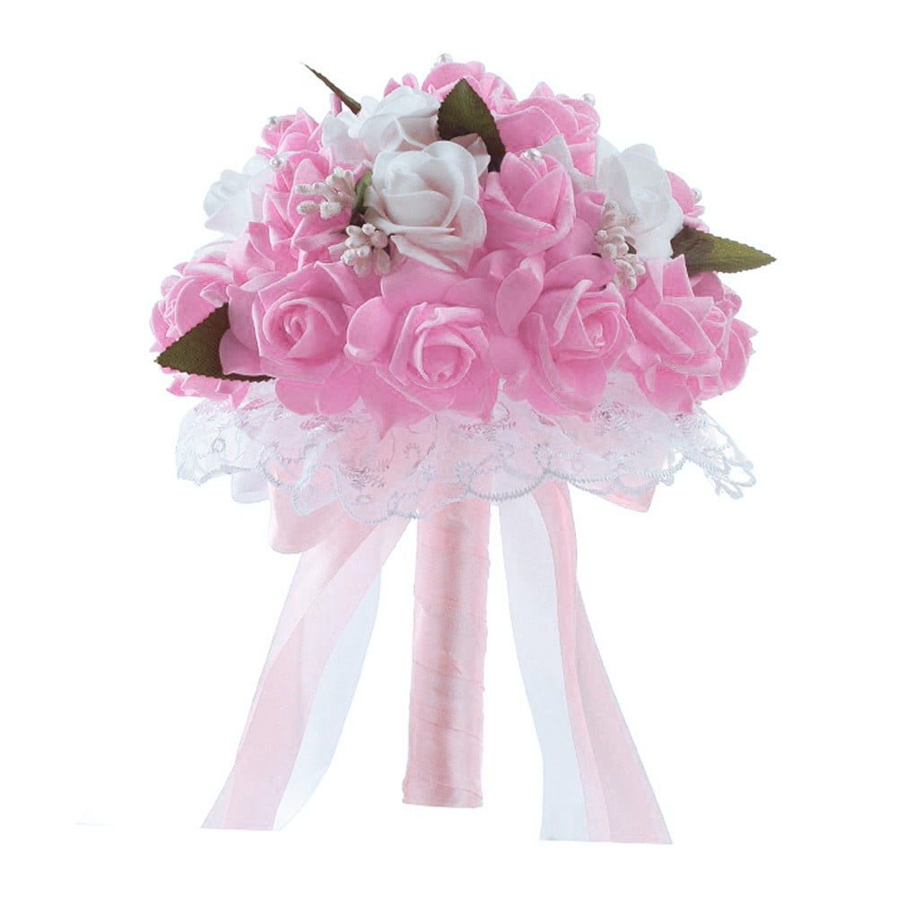 WILEQEP Yule Altar Roses Bridal Bridesmaid Silk Bouquet Flowers Wedding ...