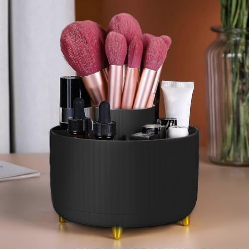 WILL OAK Makeup Brush Organiser - Large Compartment Cosmetic Organizer ...