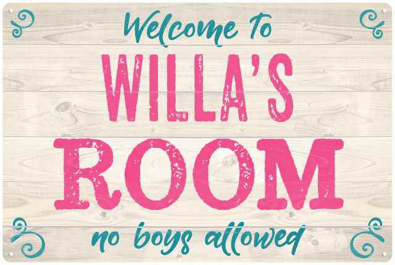 WILLA'S Room Kids Bedroom Sign Gift 8x12 Metal Sign 108120089454 ...