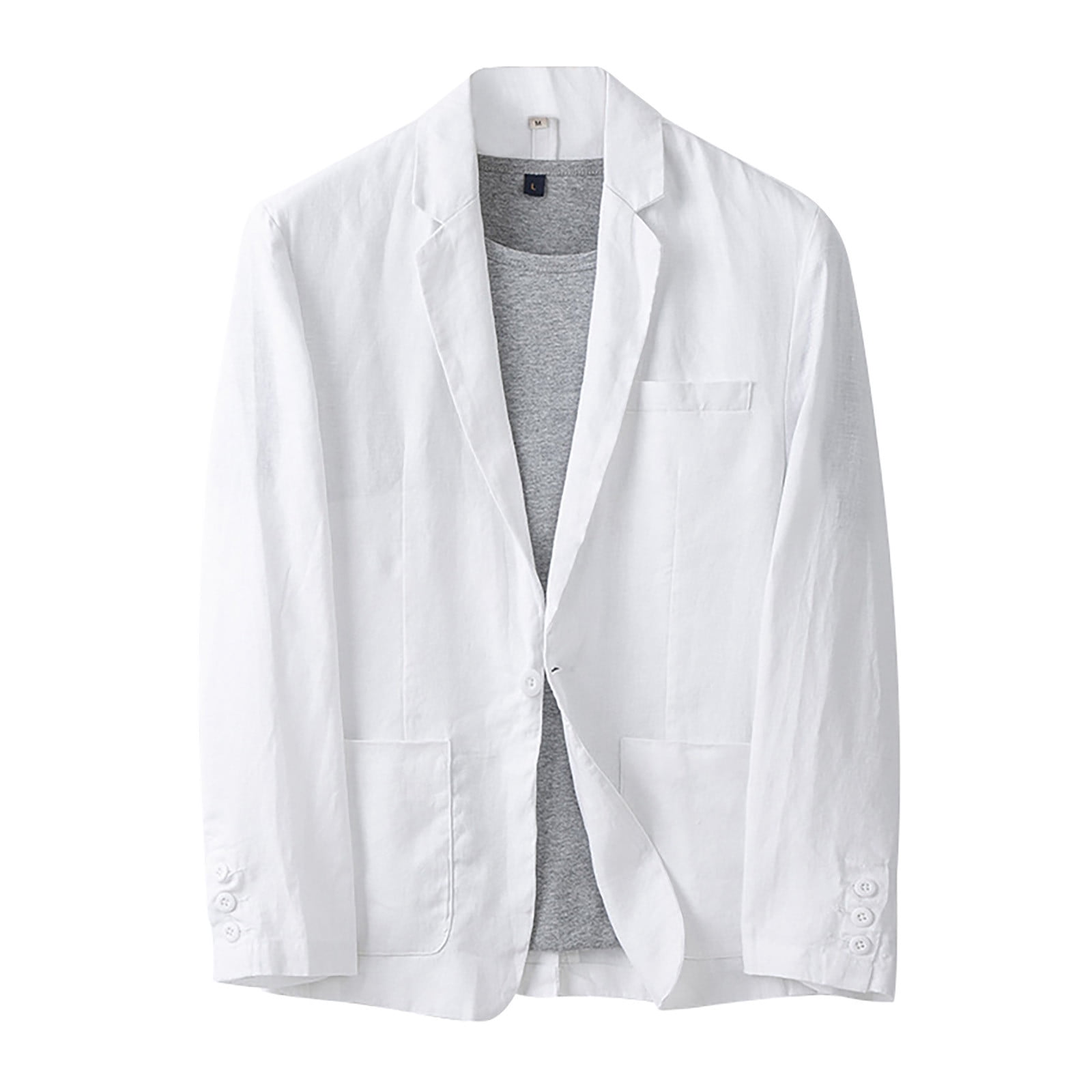 WILLBEST Jackets for Men Men's Casual Slim Fit Linen Jacket Lightweight ...