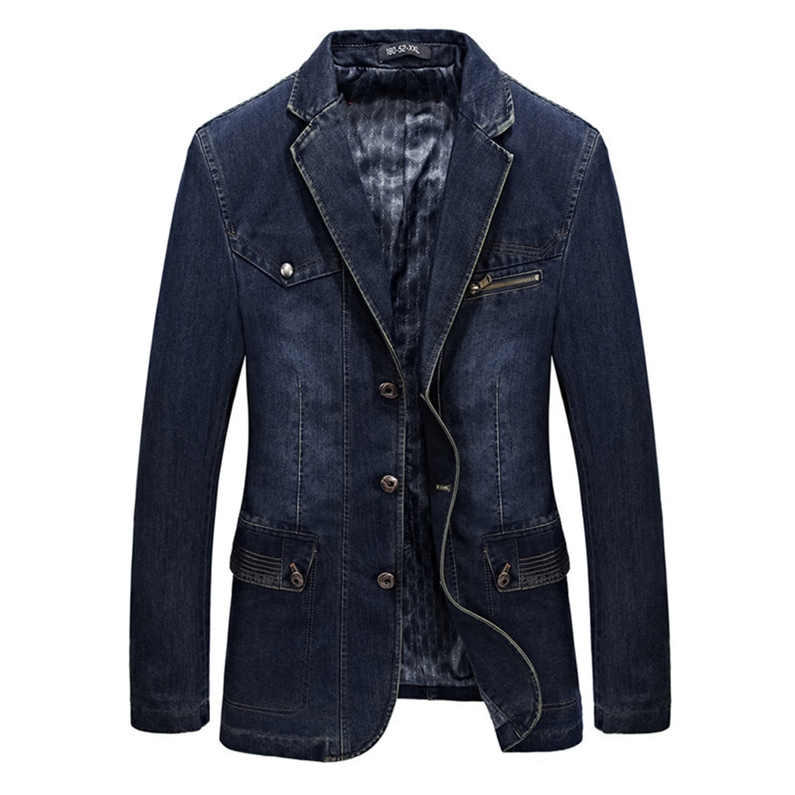 WILLBEST Jackets for Men Men's Notch Lapel Three Button Slim Fit ...