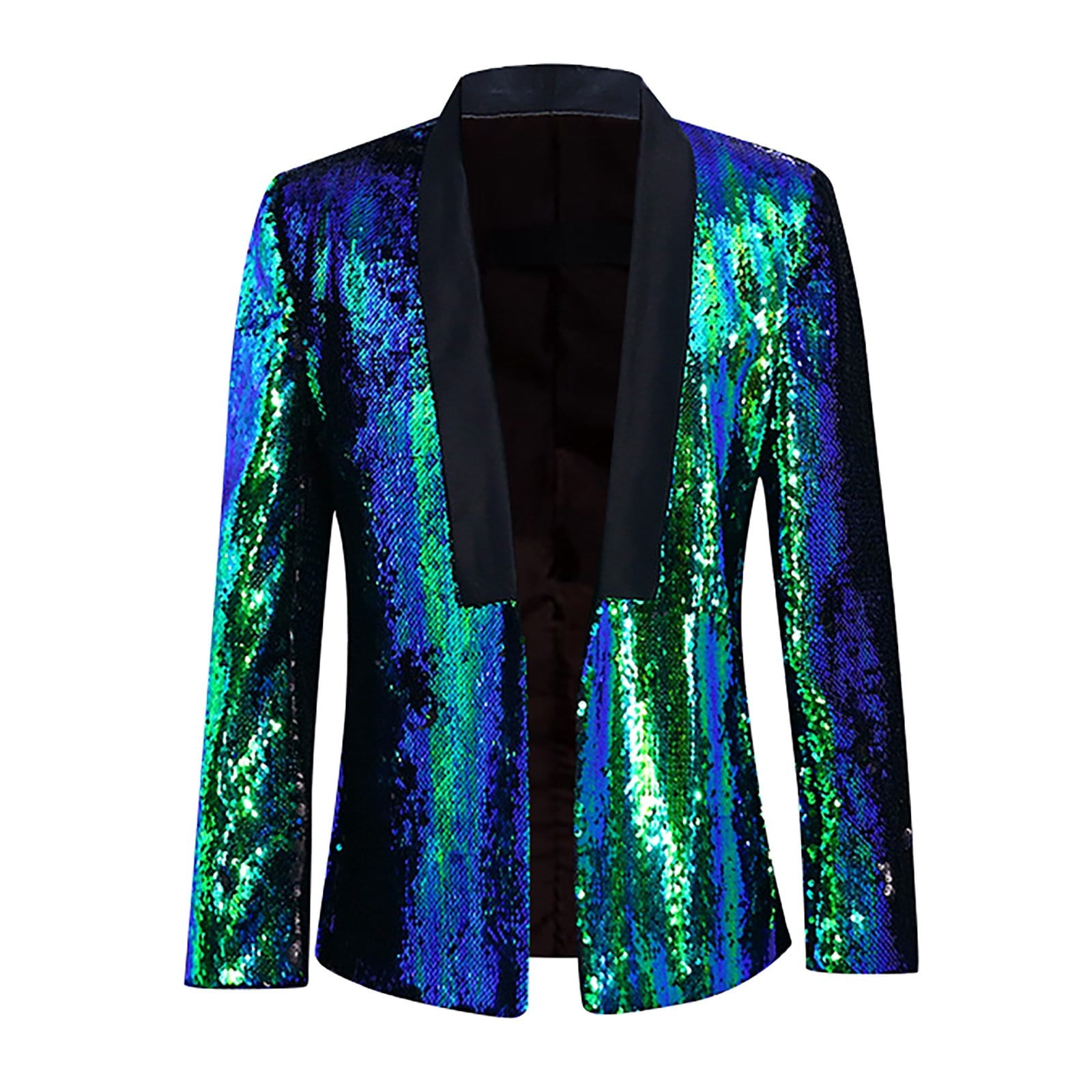 WILLBEST Jackets for Men Men's Performance Silver Sequin Male Stage ...