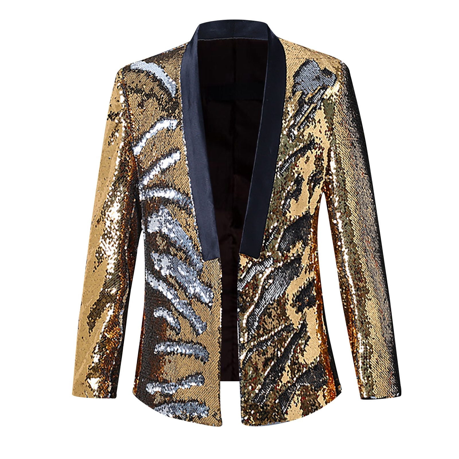 WILLBEST Jackets for Men Men's Performance Silver Sequin Male Stage ...